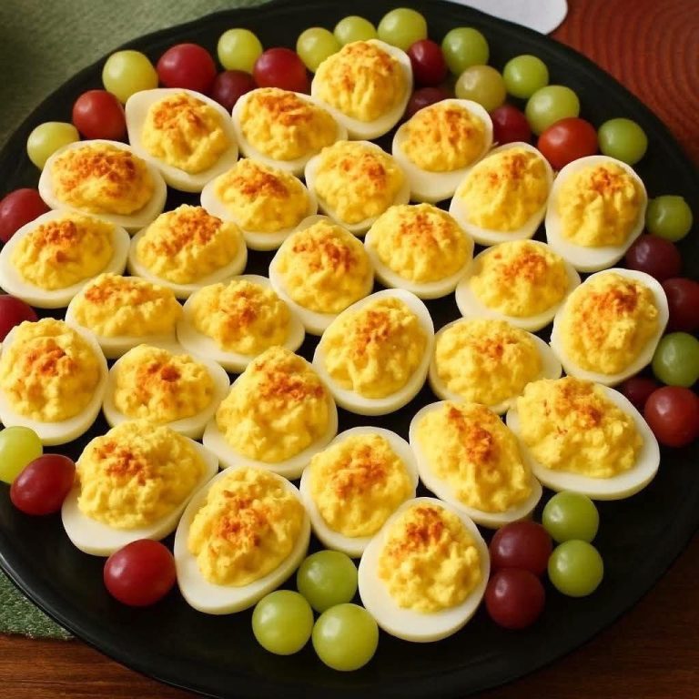 Classic Deviled Eggs Platter with Grapes – Yum Recipes