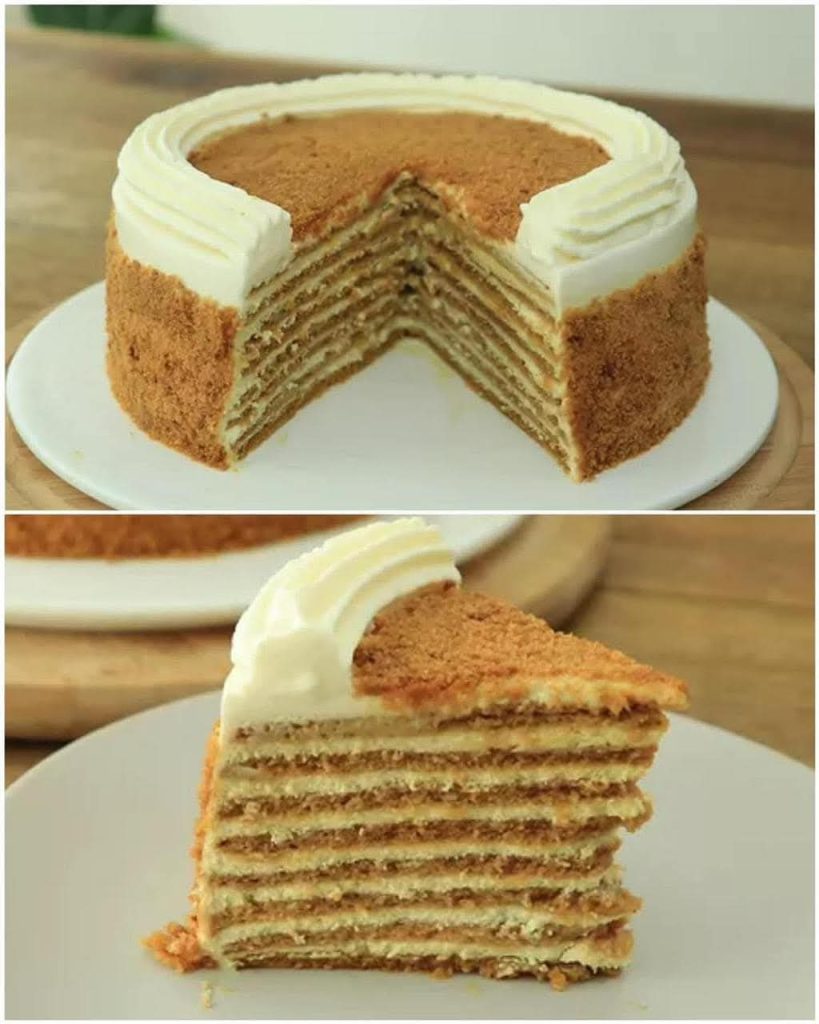 Traditional Russian Medovik Honey Cake Recipe – Yum Recipes