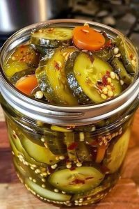 Spicy Garlic Pickled Cucumbers & Jalapeños (Big Homemade Recipe) – Yum ...