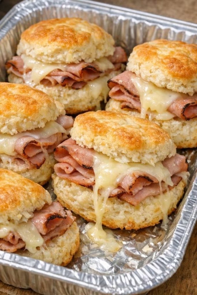 Ham and Cheese Biscuit Melts – Yum Recipes